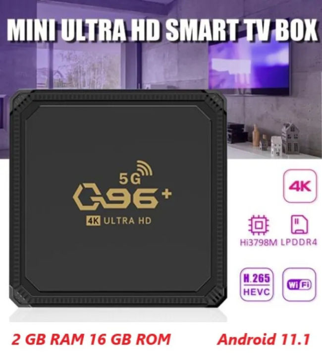 Q96 Android 11.1 Smart TV Box | 2GB RAM 16GB ROM | 5G WiFi | Screen ...