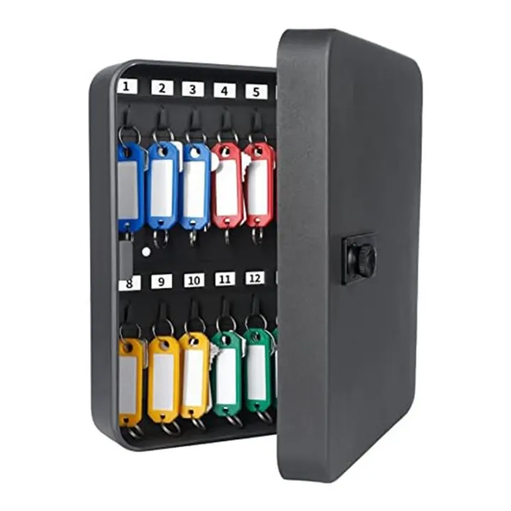 1 PCS Black Key Cabinet with Combination Lock Wall-Mounted Key Storage ...