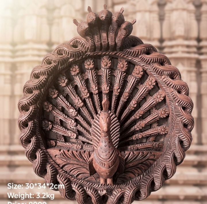 Wooden Peacock - 30*34*2cm - Hand Carved Wall Décor - 1.6kg Design ...