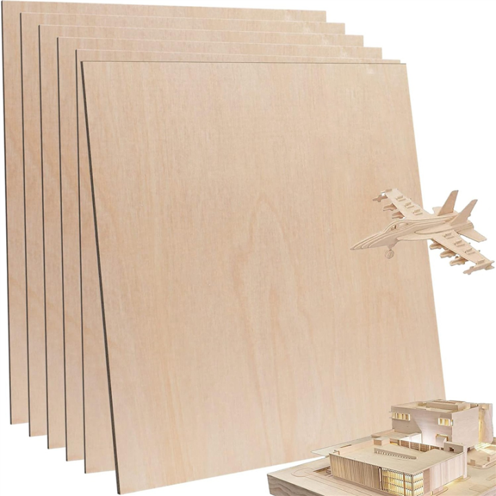 6 Pcs Plywood Kit Thick Unfinished Wood for Crafts Laser Cutting ...