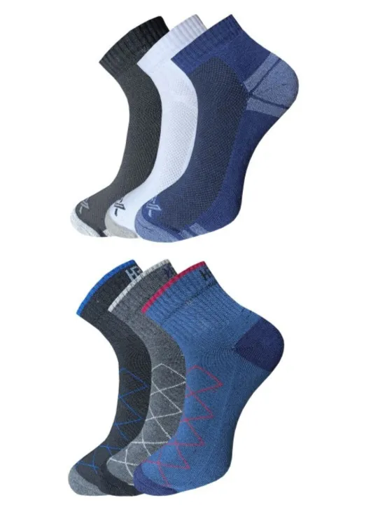 HRX by Hrithik Roshan Pack Of 6 Patterned Ankle Length Socks For Men ...