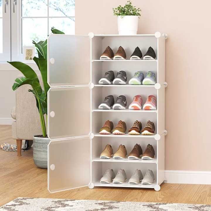 Diy 1 X 6 Cube Shoe Rack Wardrobe Box Storage Closet Organizer Cabinet ...