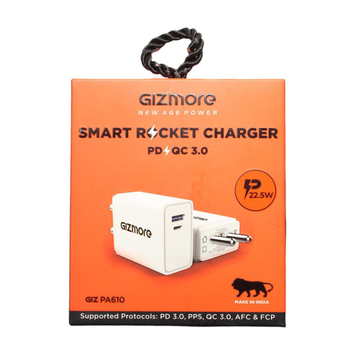 White Gizmore New Age Power Smart Rocket Charger PD QC 3.0 | Daraz.com.np