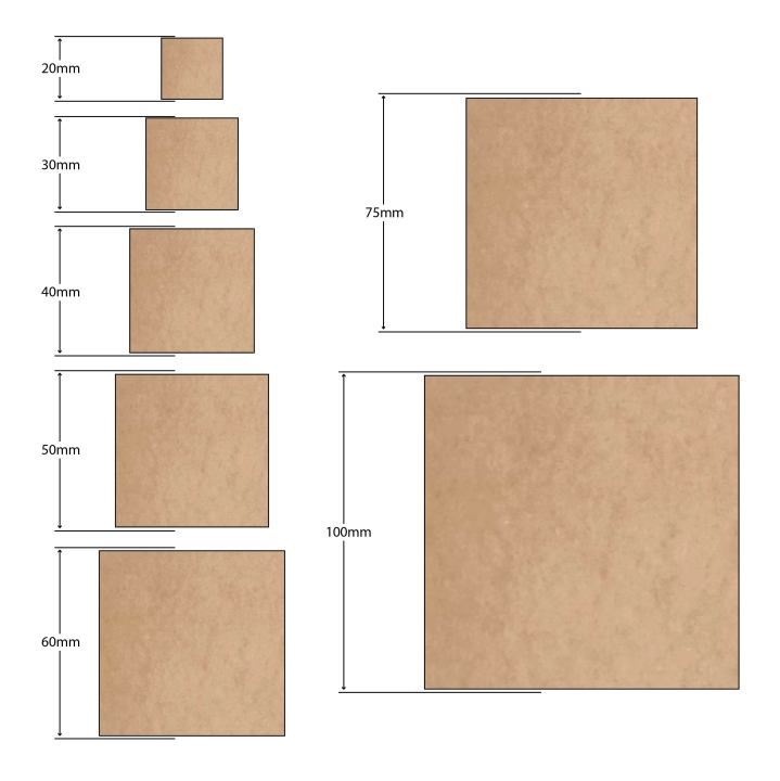 Wooden 3mm MDF Square Shapes | Craft Embellishment Blank Decoration Tag ...