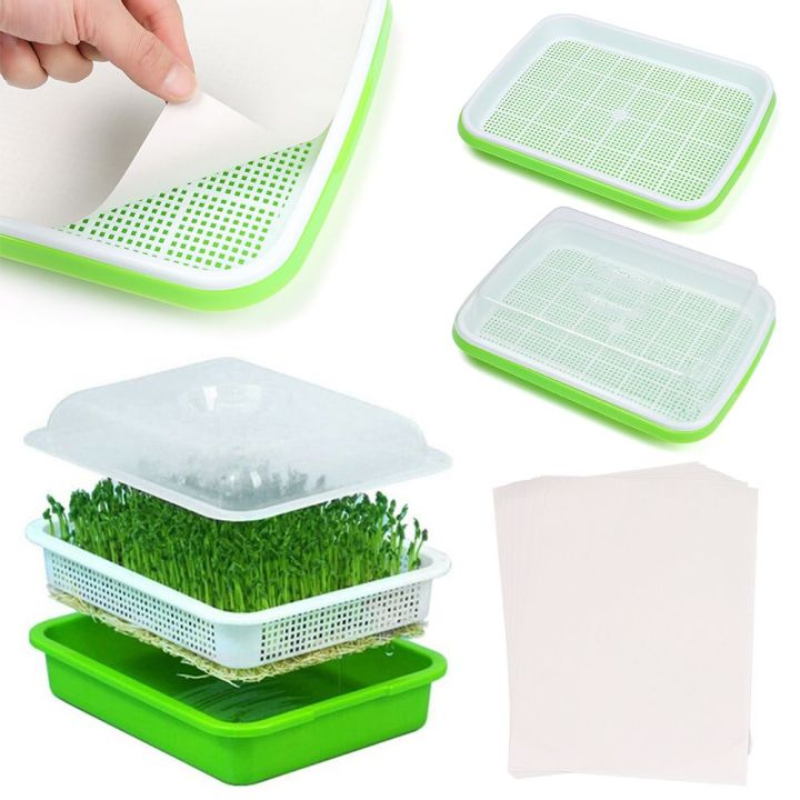 Home Garden Soilless Cultivation Hydroponic Tray Grow Nursery Pots Seed ...