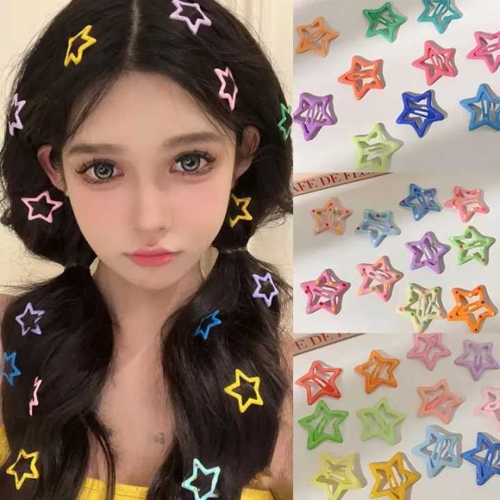 10pcs Star Hair Clip Mini Snap Hair Clips Star Clips Cute Hair ...