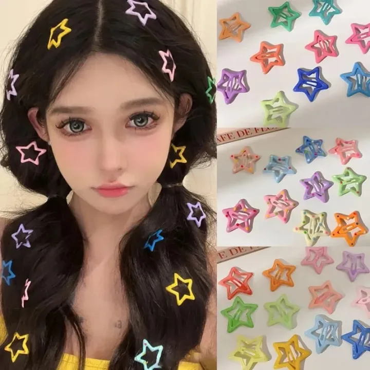 10pcs Star Hair Clip Mini Snap Hair Clips Star Clips Cute Hair ...