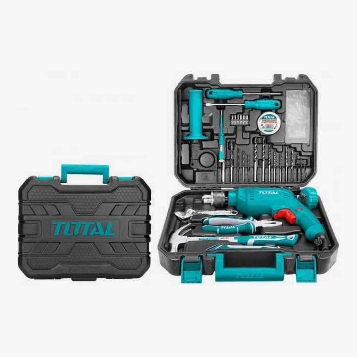 TOTAL 115 Pcs Tools Set + Impact Drill (680W) - THKTHP1152 | Daraz.com.np
