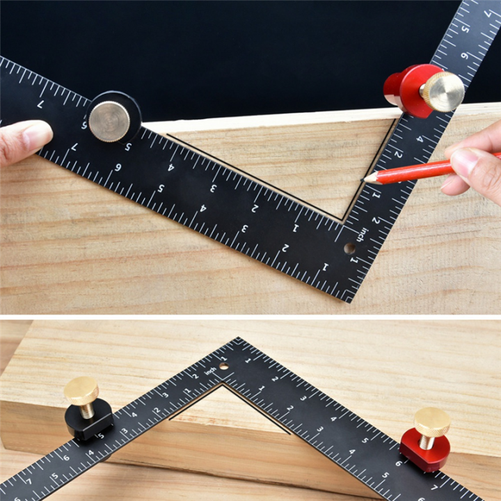 OUMERY Card Tenon Angle Ruler Auxiliary Clamp Right Angled Ruler ...