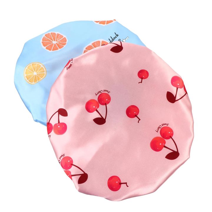 2Pcs Double Layer Chemo Hat SPA Cap Turban Shower Cap Silk Hijab ...
