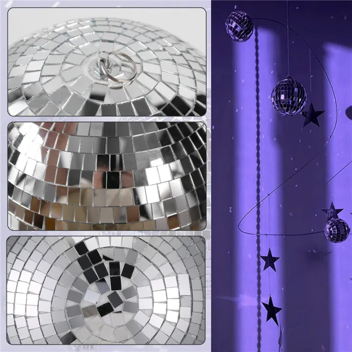 30cm Disco Light Mirror Ball, Stage Reflective Mirror Balls Silver with ...