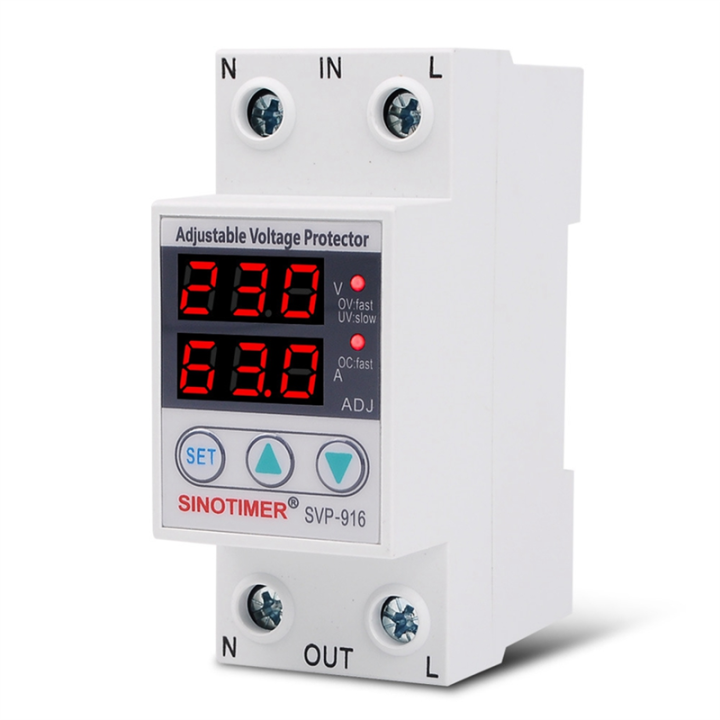 63A Din Rail Voltage Surge Protector 230V Adjustable Voltage Surge ...