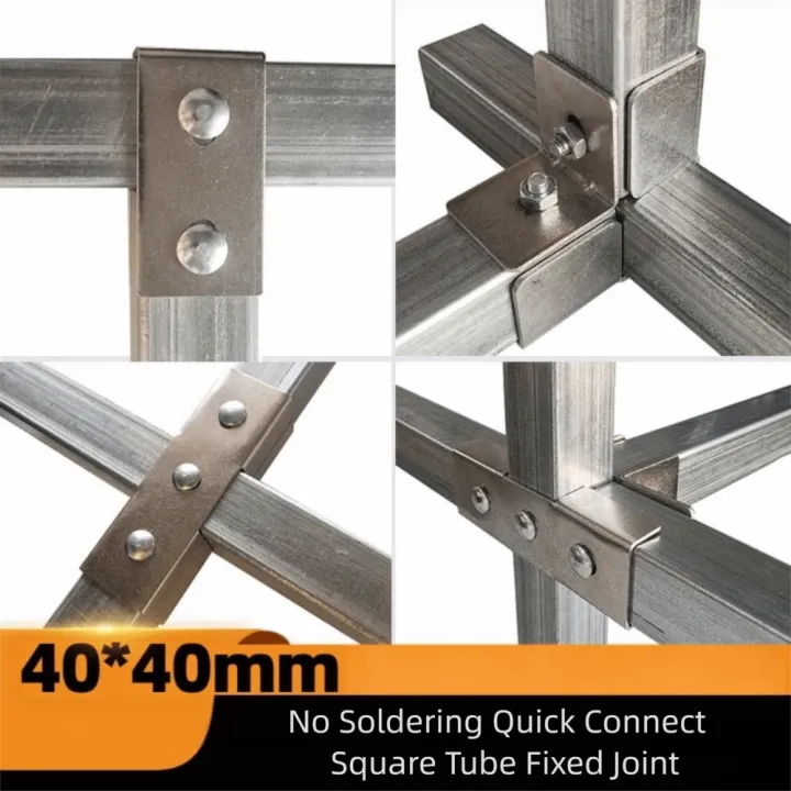 Rack 40*40mm Square Tube Connector solderless galvanizing Pipe Fixed ...