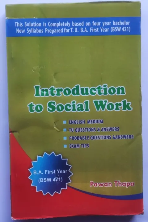 Introduction To Social Work - Ba, Bsw 1St - Sw 421 - Reference Book ...