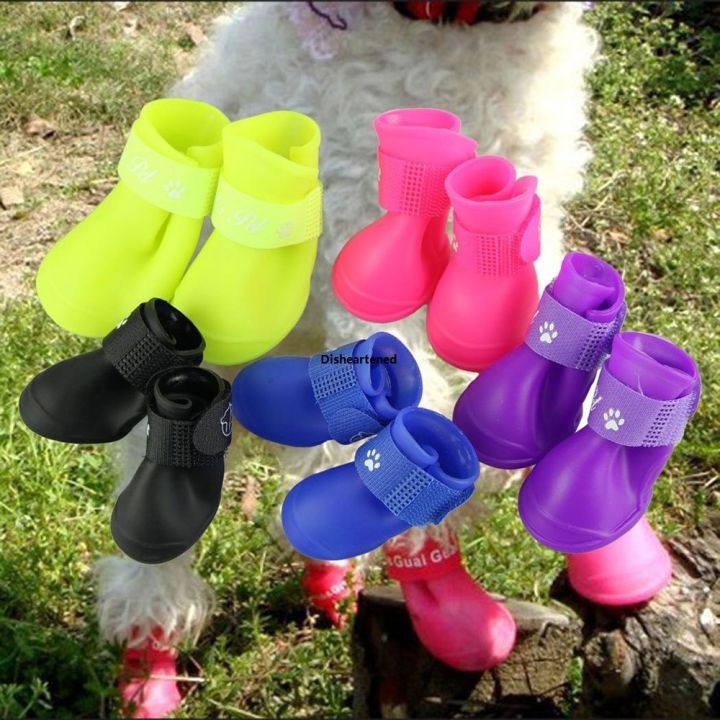 Non-slip waterproof candy rain and snow pet dog small] MallDigital [The cute puppy boots shoe ...