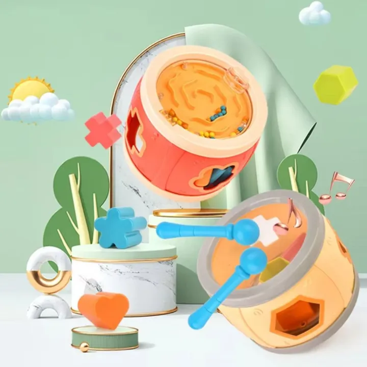 Hand Drum Montessori Kids Musical Drums Set Percussion Shape Rhythm ...