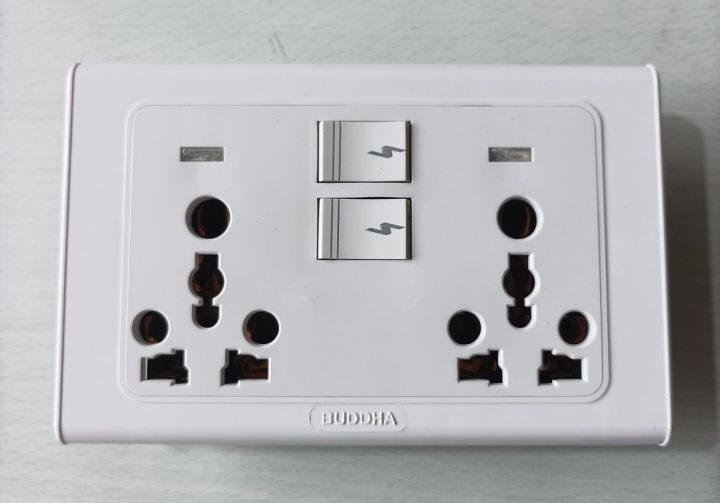 2 Gang + Double 16A Power Socket With Indicator - Switches | Daraz.com.np