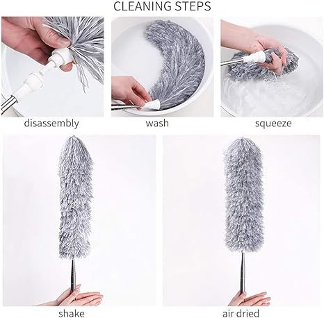 Long Handle Microfiber Feather Ceiling Duster For Dust Cleaning With ...