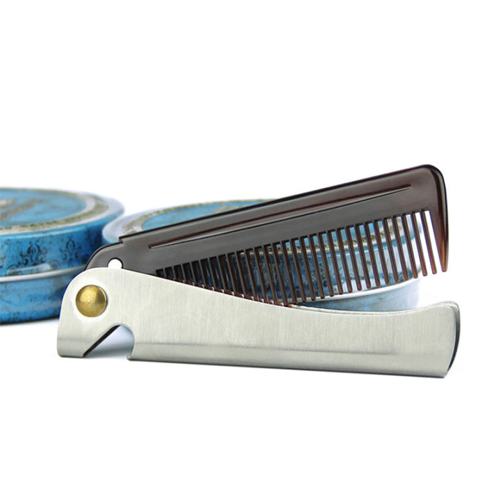 Scholar folding hair comb, special folding stainless steel, beard cover ...