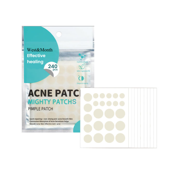 240 Counts Circle West & Month Acne Patches Repairs Acne Pimples Cleans ...