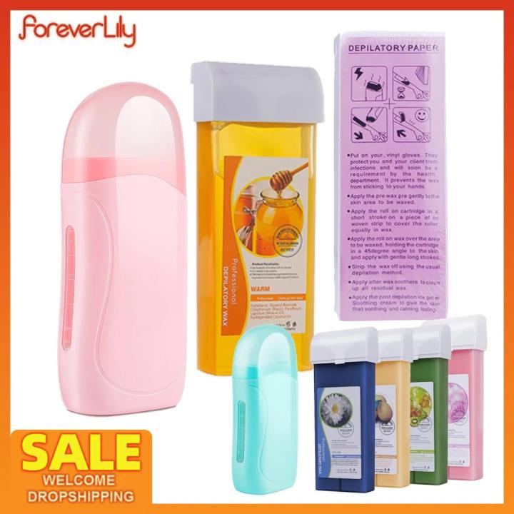 3 In 1 Roll On Depilatory Wax Kit Facial Body Hair Removal Waxing ...