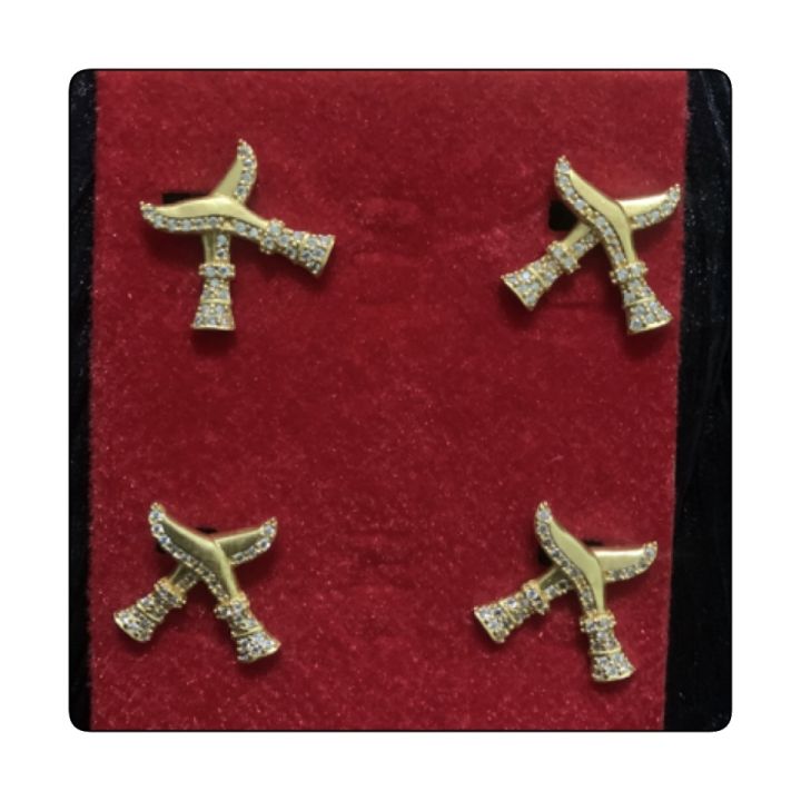American Diamond Stone Double Cross Khukuri Brooch for Men | Daraz.com.np