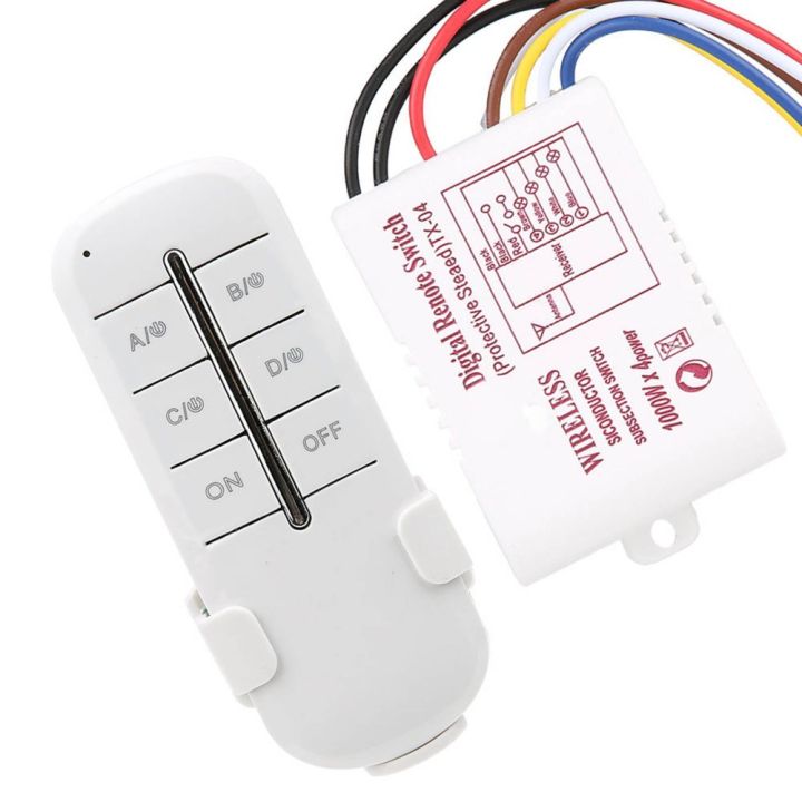 Receiver System 220V Remote Control Switch 1/2/3/4 Ways ON/OFF Receiver ...