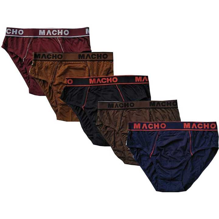 Amul Macho Smart Cut Men Cotton Brief Underwear Multicolor, Pack of 5 ...