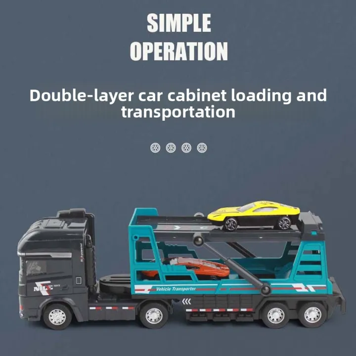 Retractable Scale :64 Alloy Trailer Model Diecast Metal Transport ...