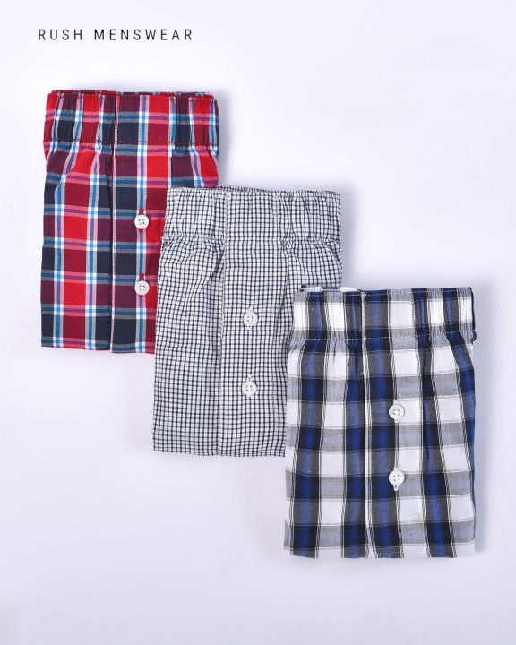 Cotton Check Boxer For Men (Pack of 3) | Daraz.com.np
