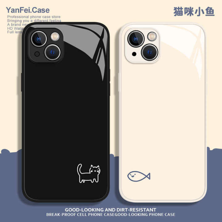 Cat Fish Suitable for Apple 15 Phone Case iPhone Promax Couple 13 Glass ...