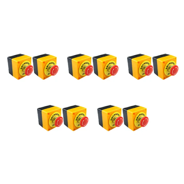 NAMUNY 10Pcs Red Mushroom Emergency Stop Shut Off Push Button Switch No ...