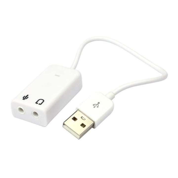 USB 2.0 Virtual 7.1 Channel Audio Sound Card Adapter-White | Daraz.com.np