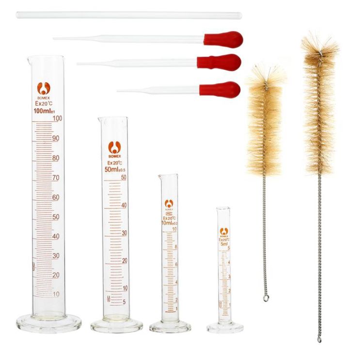 4 Measuring Cylinder-5Ml 10Ml 50Ml 100Ml Premium Glass - Contains 2 ...