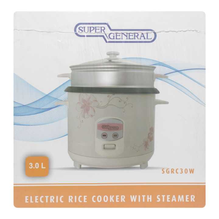 Super General SGRC30W Electric Rice Cooker With Steamer 3L | Daraz.com.np