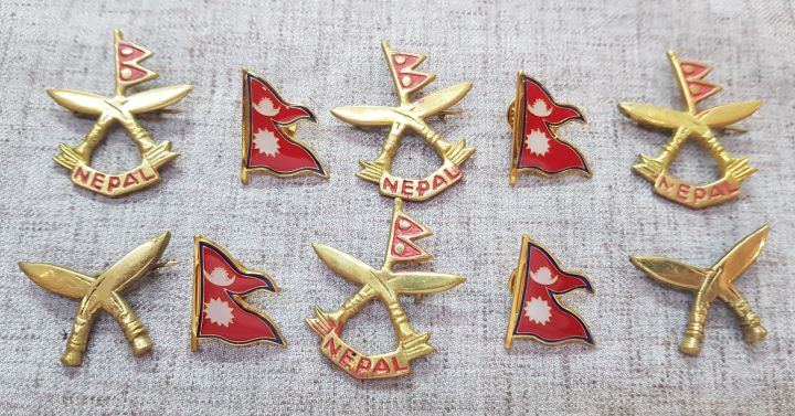 Nepali Khukuri Cross Nepal National Flag Lapel Pin For Coat, Jacket and ...