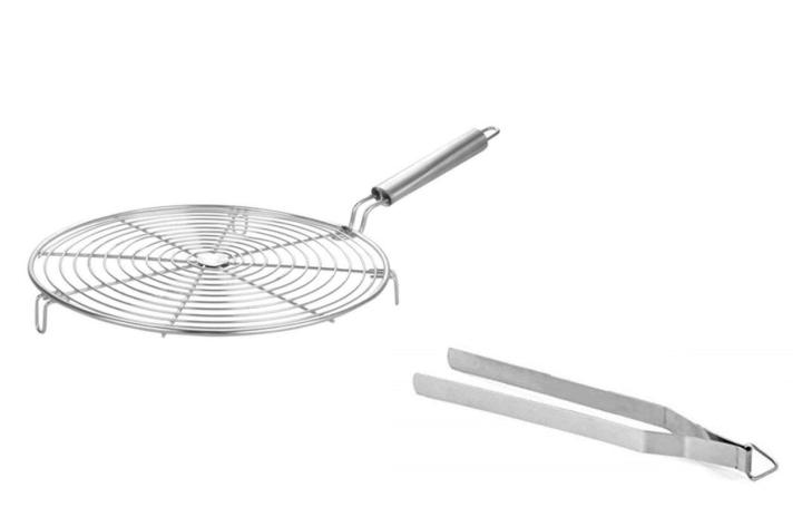Stainless Steel Chapati Grill/papad Roster with Chimta,Roti Tong ...