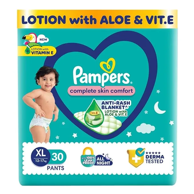 Pampers Complete Skin Comfort Pants, Anti-rash blanket, Lotion with ...