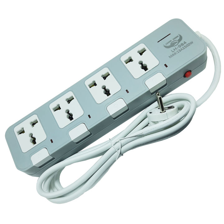 Lucky Hawk LH-984 4 Port Surge Protector Multiplug, 100% Copper ...