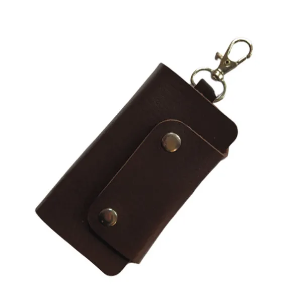 Faux Leather Key Organizer Case Keychain Holder Magnetic Button Pouch ...