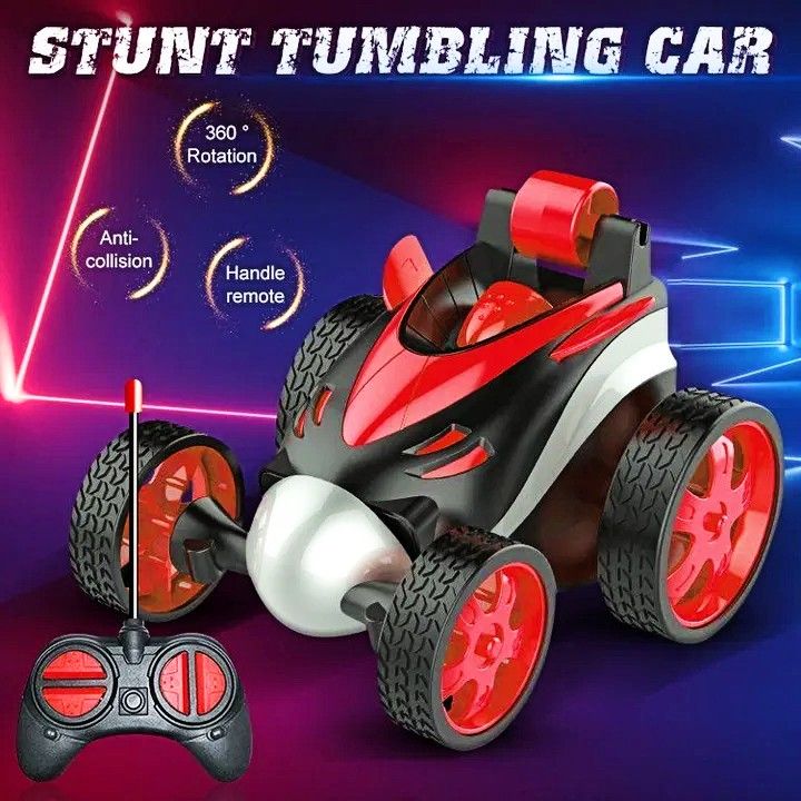 Remote Control Stunt Car With Flashing Light And 360 Degree Rotating ...