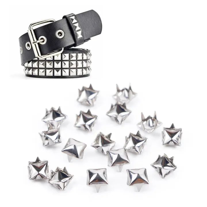 4 Claws 100 pcs/pack Metal Releasable Spikes Spots Nailhead Pyramid ...