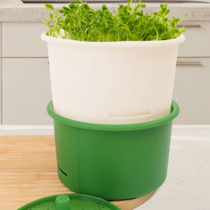 New Stackable Bean Sprout Nursery Pots Split Ventilated Sprouting Tray ...