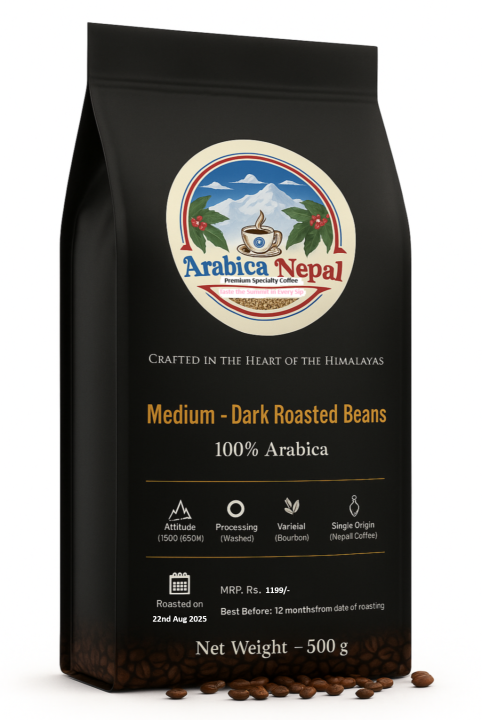 Coffee Beans Medium-Dark Roasted - 500g- Nepali Specialty Coffee ...