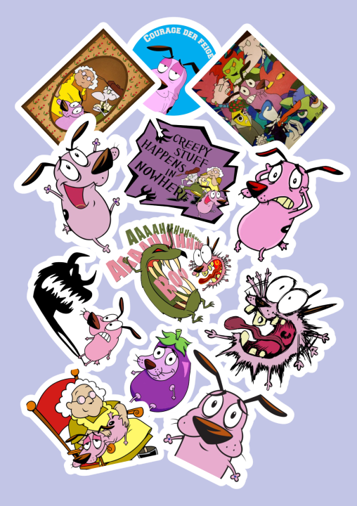 Sticker Pack Courage The Cowardly Dog Decals Waterproof Sticker Set- 12 ...