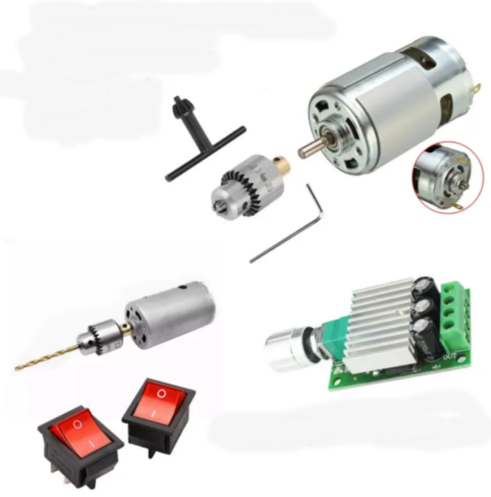 Micro Drill Chuck With 775 DC Motor For Drill With PWM Motor Speed ...