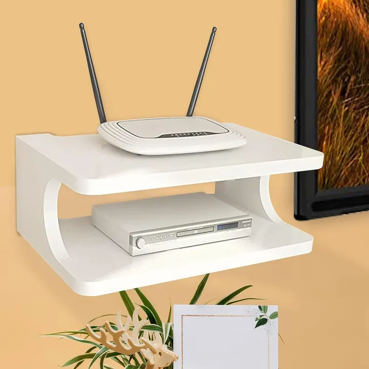 Set top Box Stand | WiFi Router Holder Wall Shelves for Home (Color ...