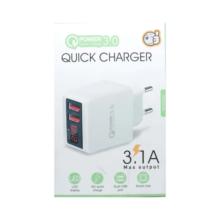 White Quick Charger 3.1A Wall Charger | Daraz.com.np