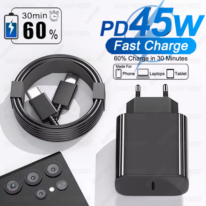45W Fast Charger USB C Phone Adapter For Samsung Galaxy S23 S24 S25 ...