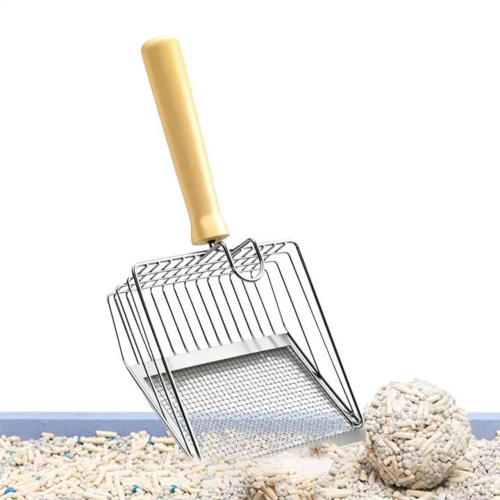 Cat Litter Scoop Mesh Comfortable Grip Poop Sifting Tool Stainless ...